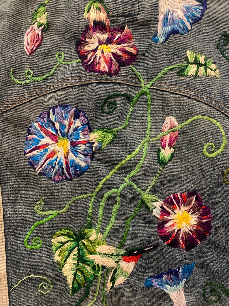 Embroidered Floral Jacket - Etsy