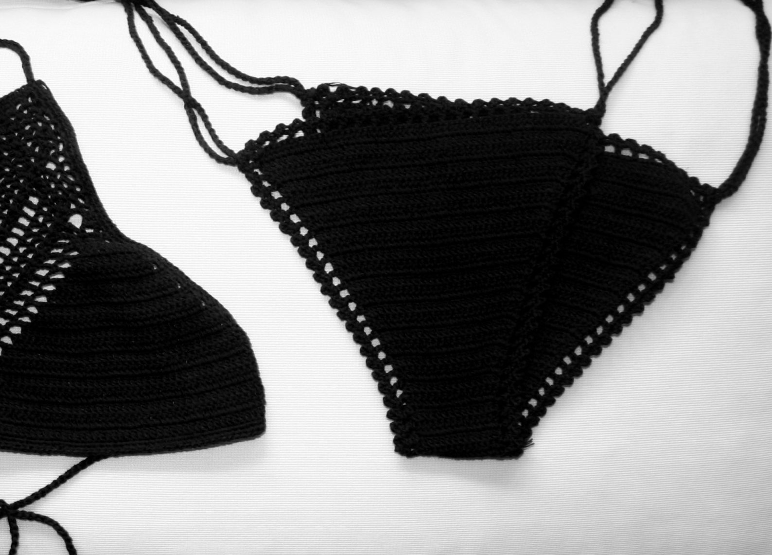 Crochet Bikini Set Black Crochet Bikinicrochet Bikini Etsy