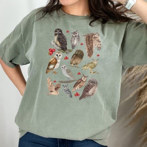 Owls Forestcore Comfort Colors T-shirt Dark Cottagecore Nature Lover ...