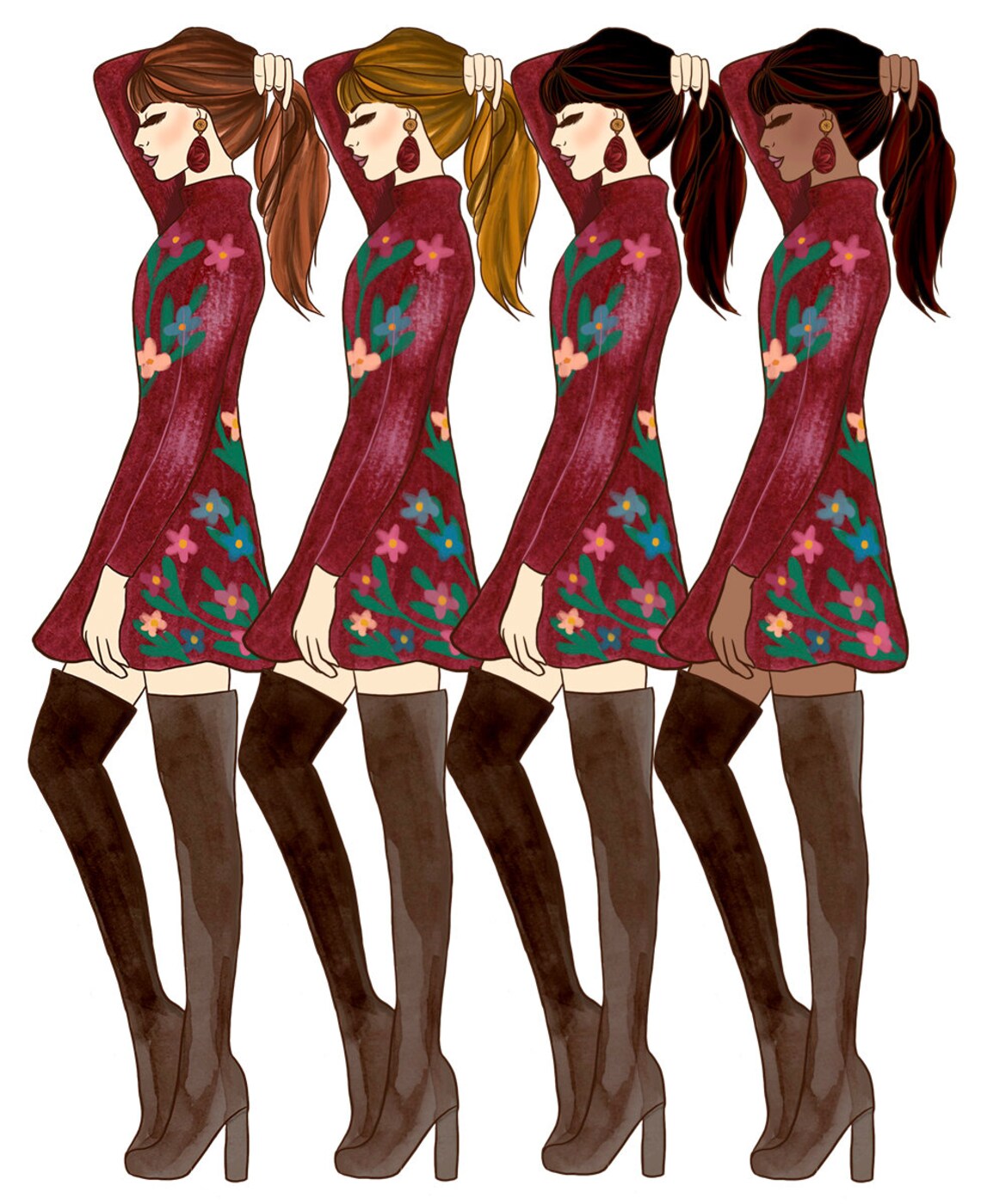 Fall Fashion Clipart Autumn Clip Art Fall Planner Clipart Fashion Girl ...