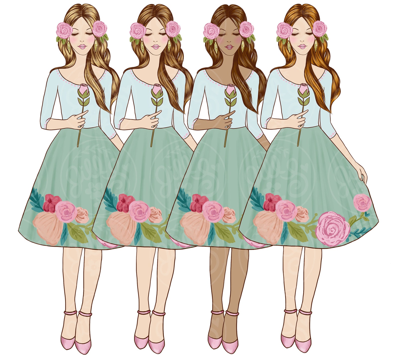 Spring Girl Clipart Spring Clip Art Spring Clipart Easter Clipart ...