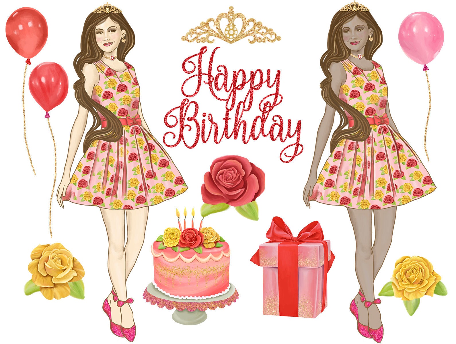 Girl Birthday Cake Clip Art