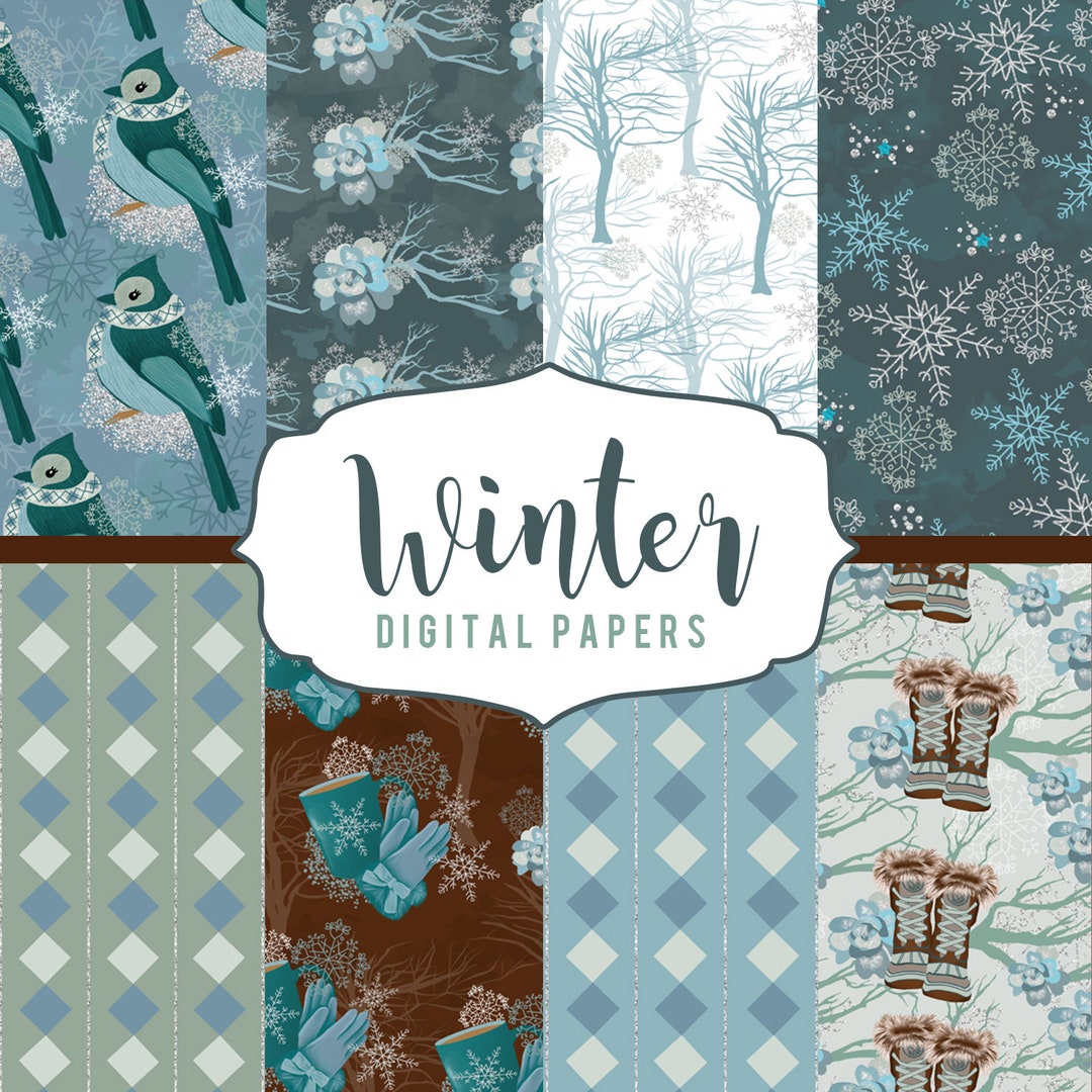 Winter Digital Paper Winter Pattern Digital Paper Snowflake Pattern ...