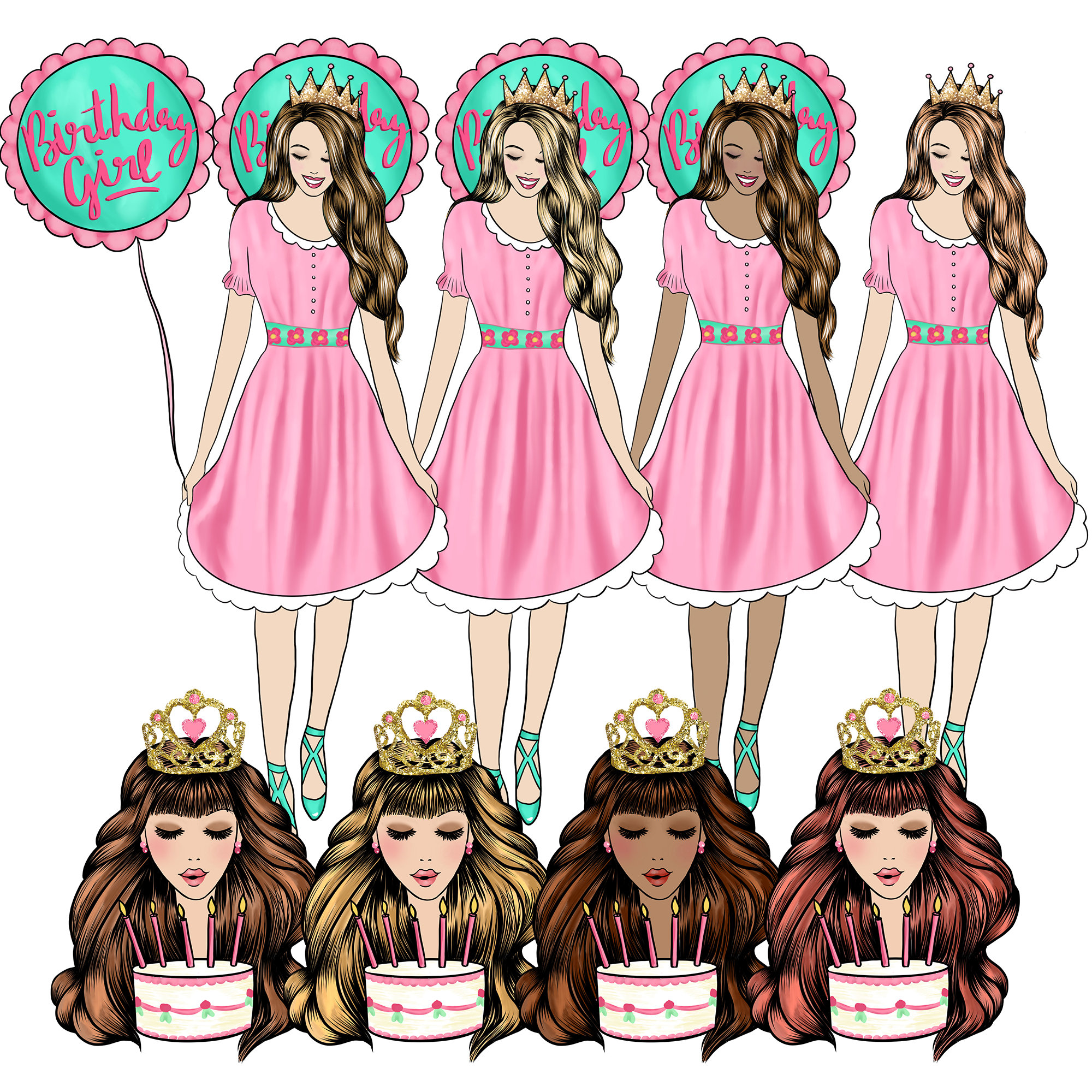 Birthday Girl Clipart Birthday Party Clip Art Party Clipart Fashion ...