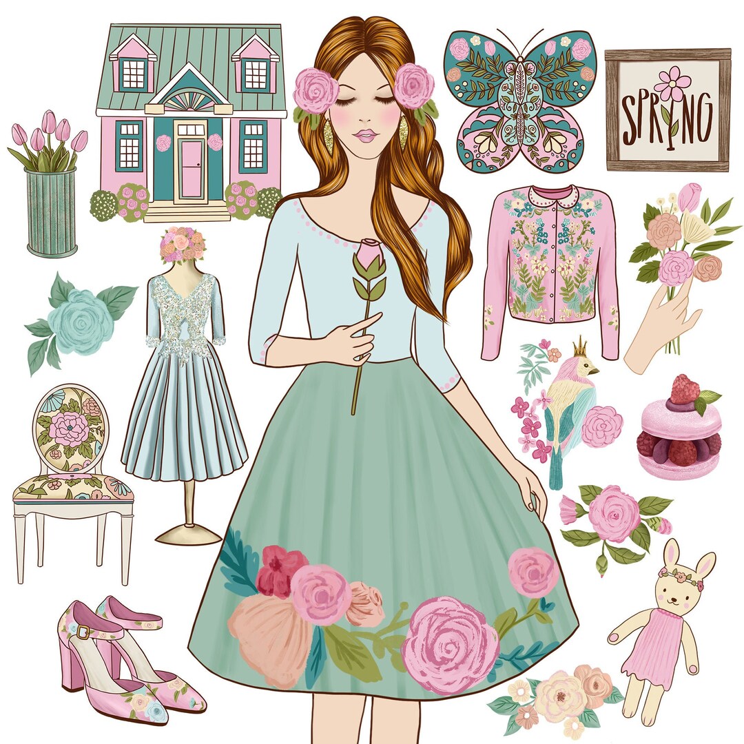 Spring Girl Clipart Spring Clip Art Spring Clipart Easter Clipart ...