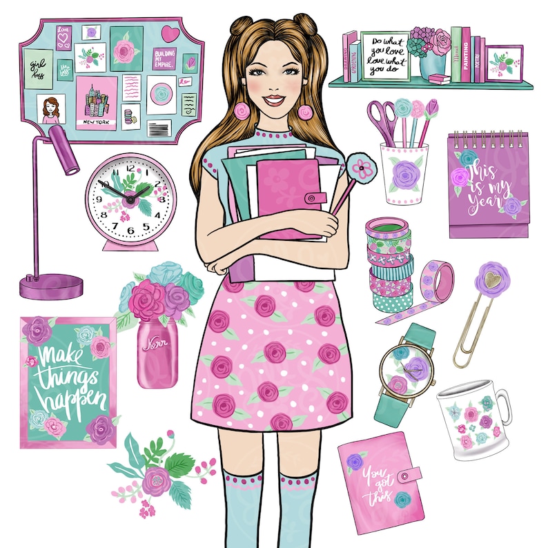 Planner Girl Clipart Planner Clip Art Planner Clipart Fashion Girl ...