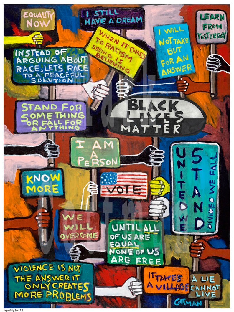 Equality for All (black Lives Matter) - 24 X 36 Print - Etsy
