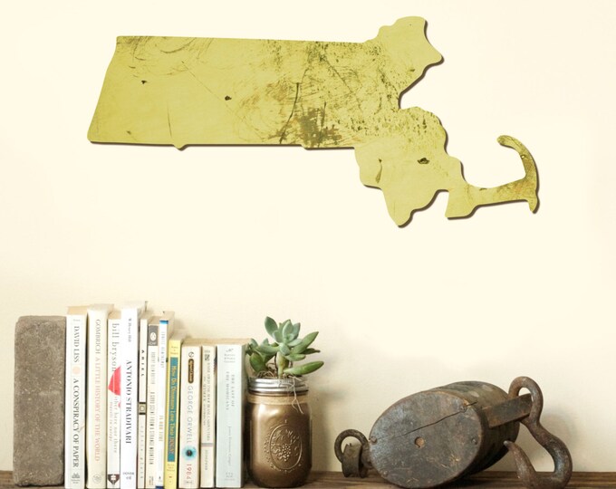 MASSACHUSETTS State Wood Cut Out Silhouette Wall Art Decor House ...