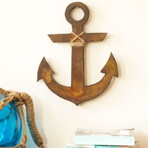 ANCHOR Rusty Wood Rustic Wall Art Decor House Warming - Etsy
