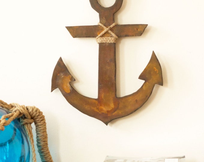 ANCHOR Rusty Wood Rustic Wall Art Decor House Warming - Etsy