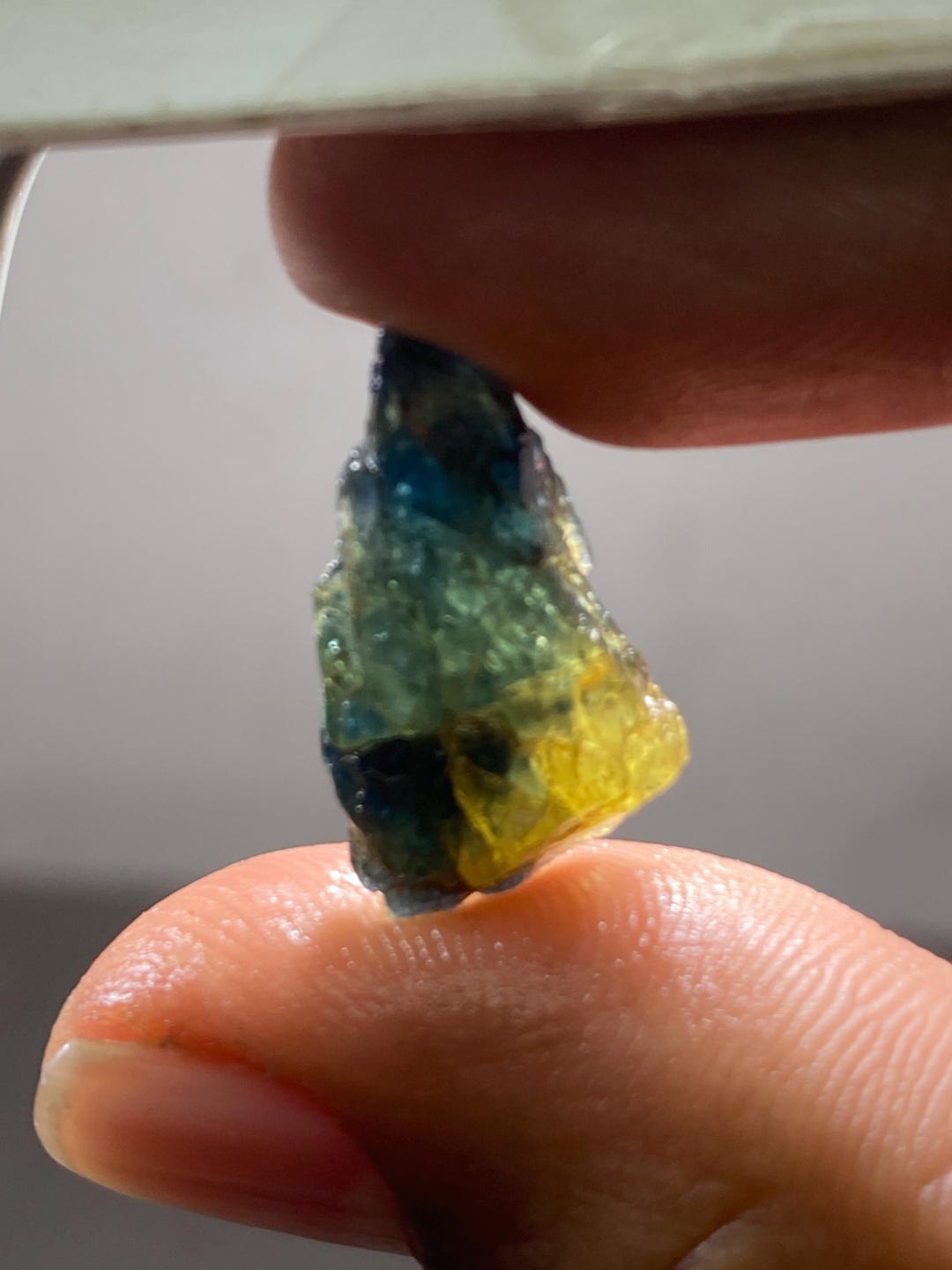 Extremely Rare Natural Bi Color Sapphire Yellow Blue Sapphire Wt 12.55 ...
