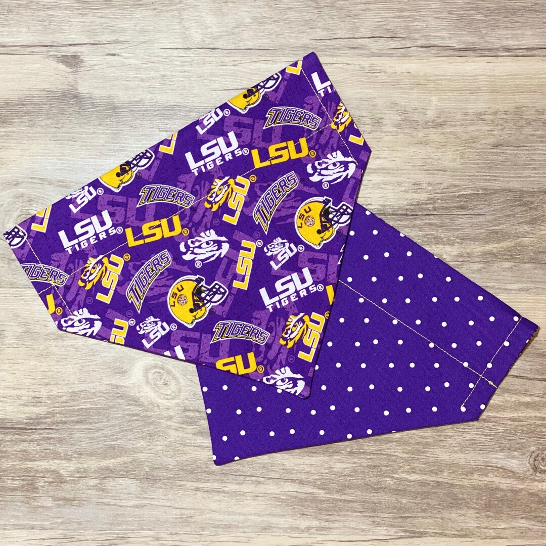 LSU Tigers Over the Collar Dog Bandana // LSU Reversible Bandanna ...