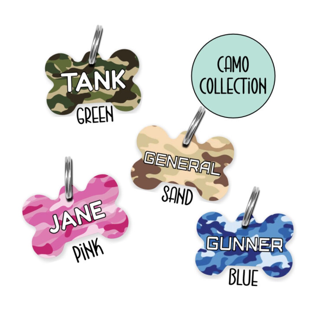 Pet ID Tag, Double Sided Dog Tag for Dog, ID Tag Camo, Custom Pet Tag ...