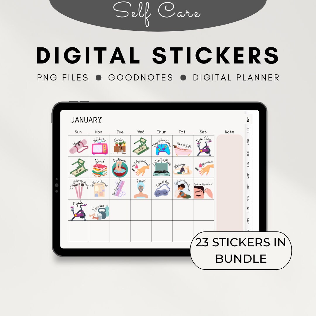 Self Care Digital Stickers // Instant Download - Etsy