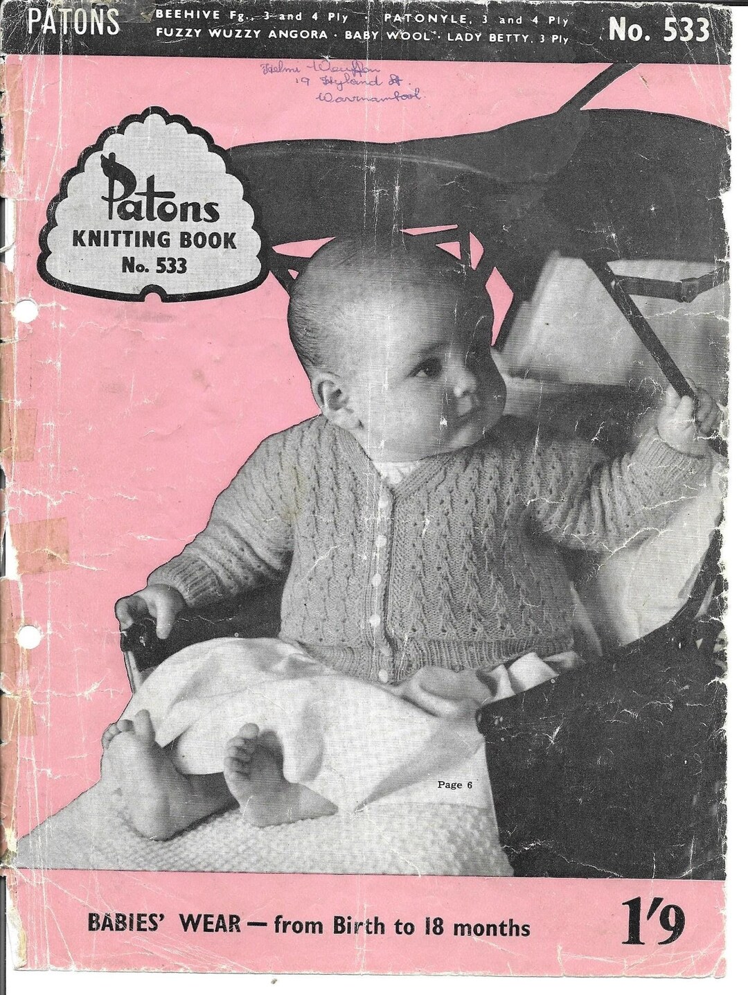 A Vintage Baby Knitting Pattern That Was Once a Collection of Beautiful ...