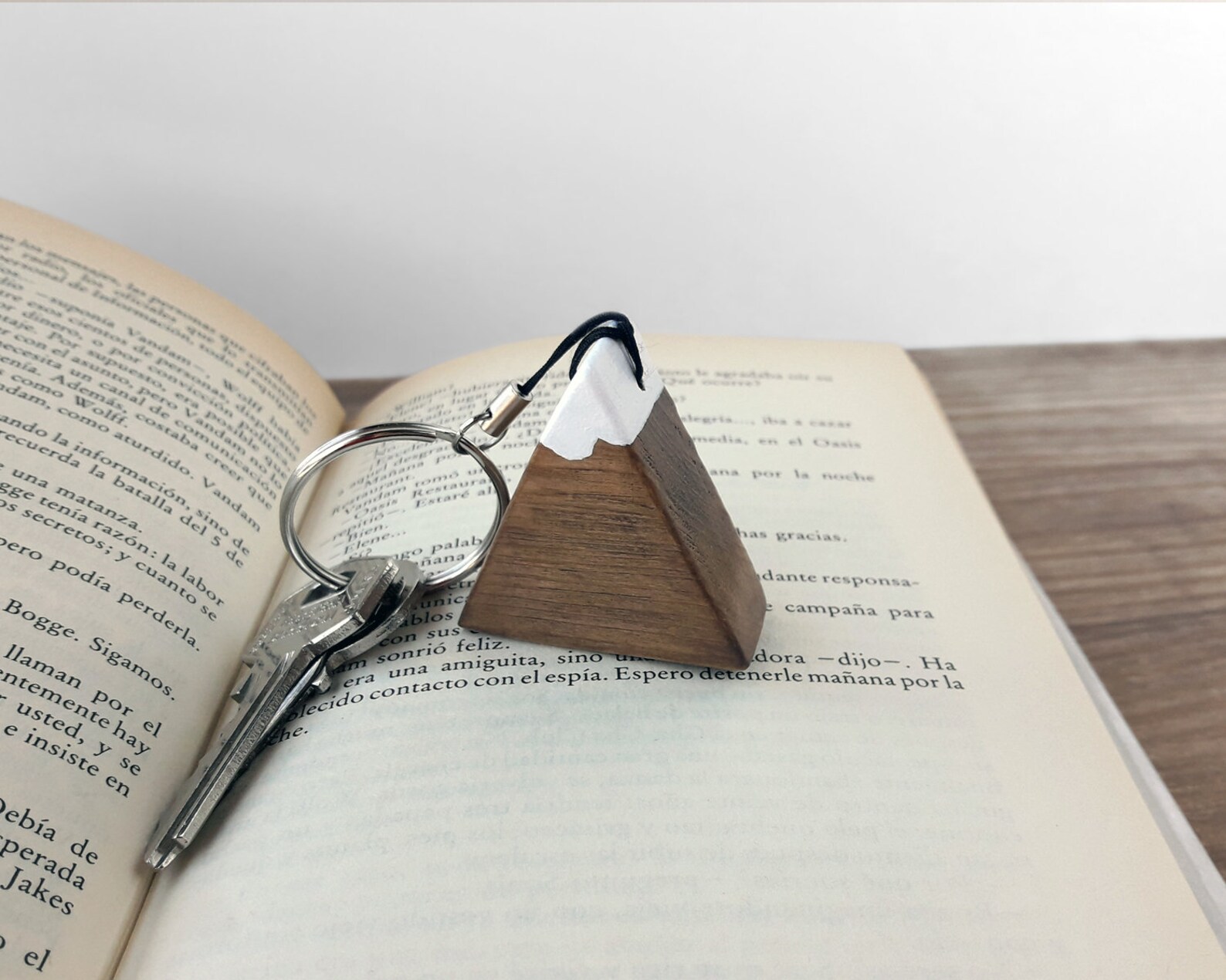 Rustic Mountain Keychain for Travelers Wooden Mountain | Etsy