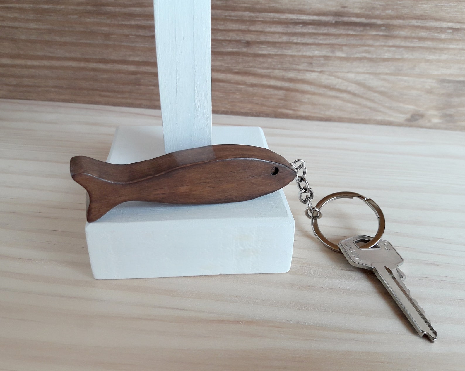 Wooden Fish Shaped Keychain Original Custom Keychain With | Etsy
