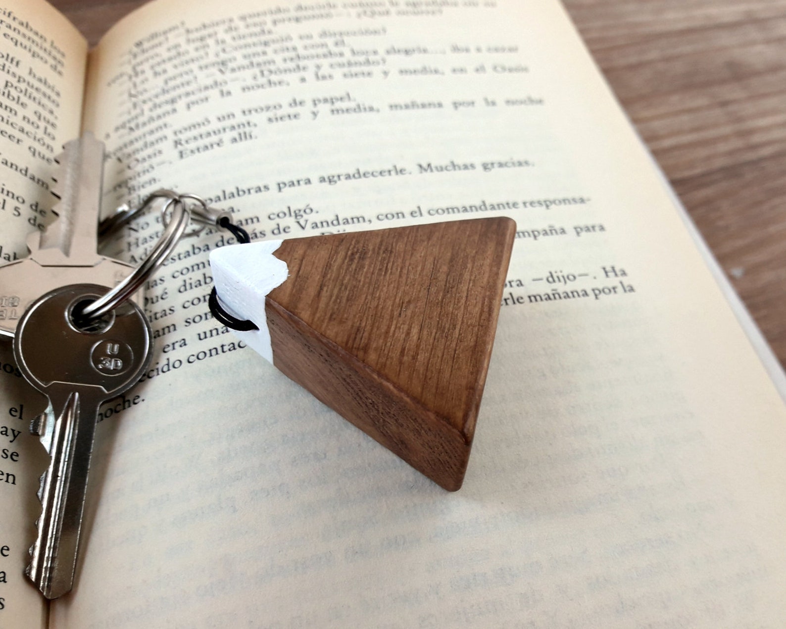 Rustic Mountain Keychain for Travelers Wooden Mountain | Etsy