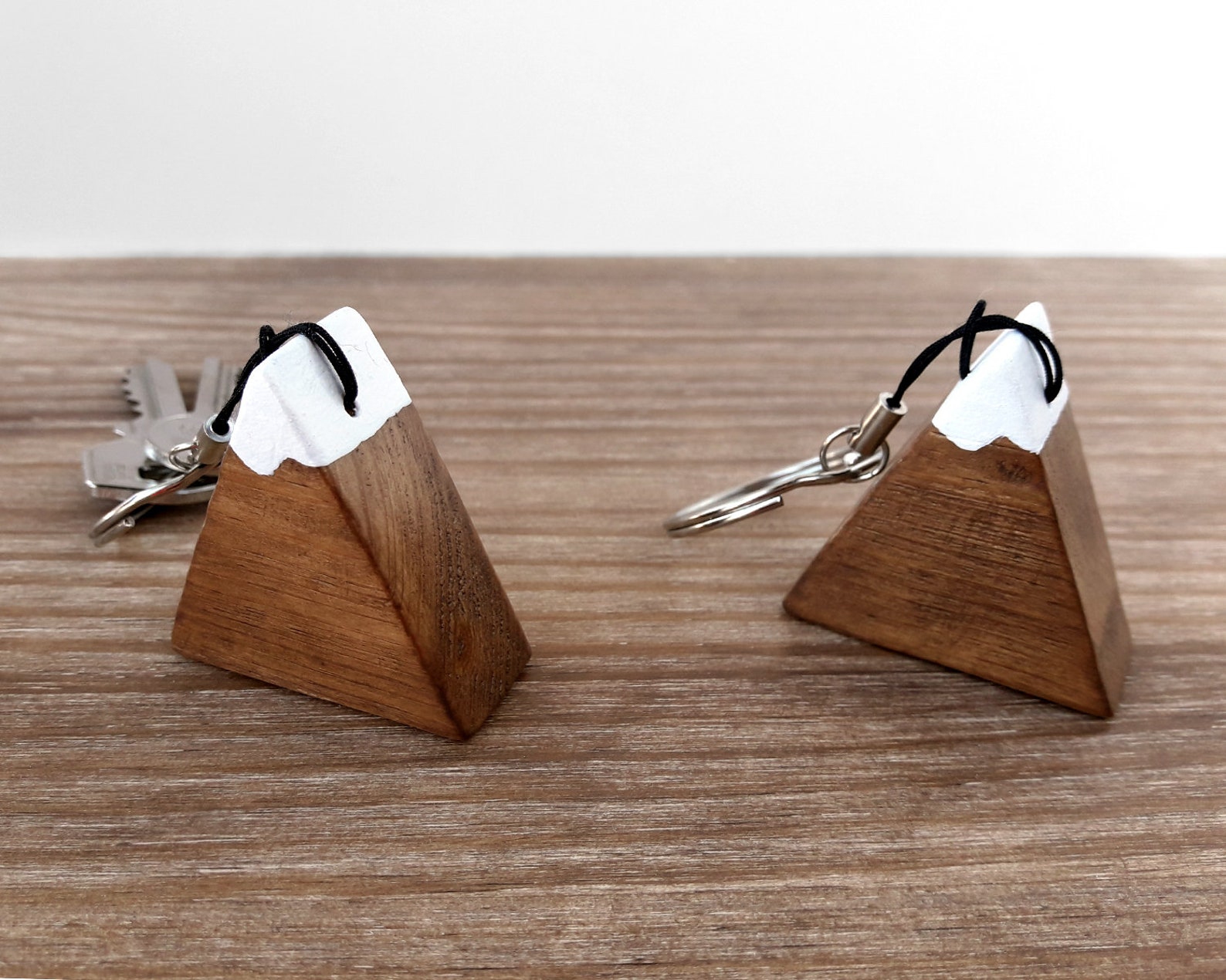 Rustic Mountain Keychain for Travelers Wooden Mountain | Etsy