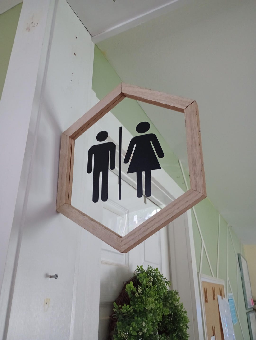 NEW! Restroom Symbol Bathroom Sign Rustic Pub Sign Farmhouse Restroom ...