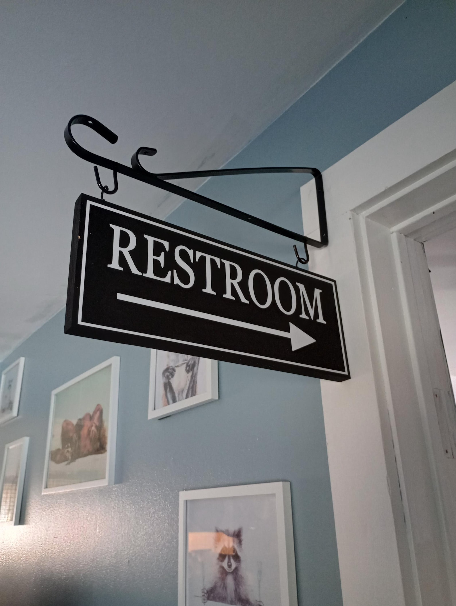 NEW!! Restroom Sign Double Sided Restroom Directional Sign Restroom ...