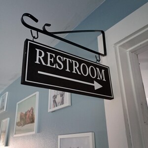NEW!! Restroom Sign Double Sided Restroom Directional Sign Restroom ...