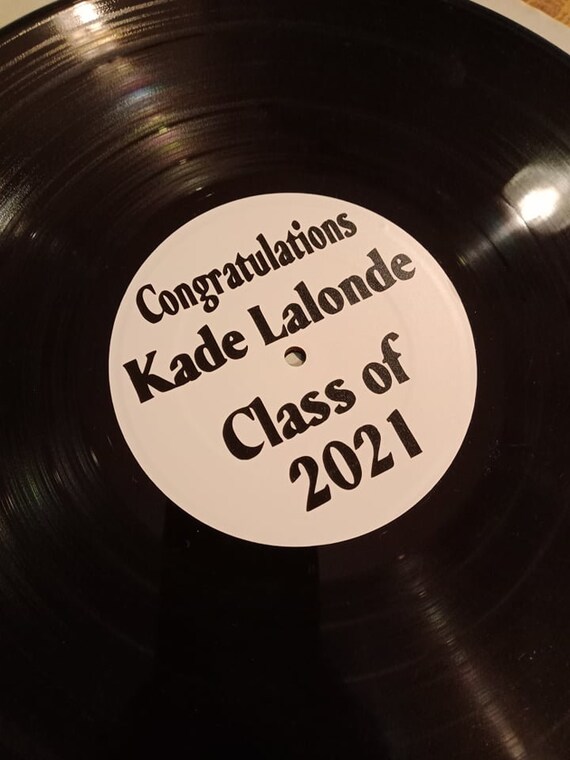 Party Supplies Personalized Graduation Card Decor Vinyl Record Guest ...
