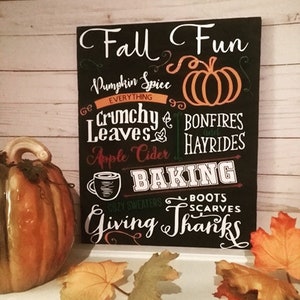 Fun Fall Sign Fall 11 X 14 Signs Harvest Sign Pumpkin Sign Fall Mantel ...
