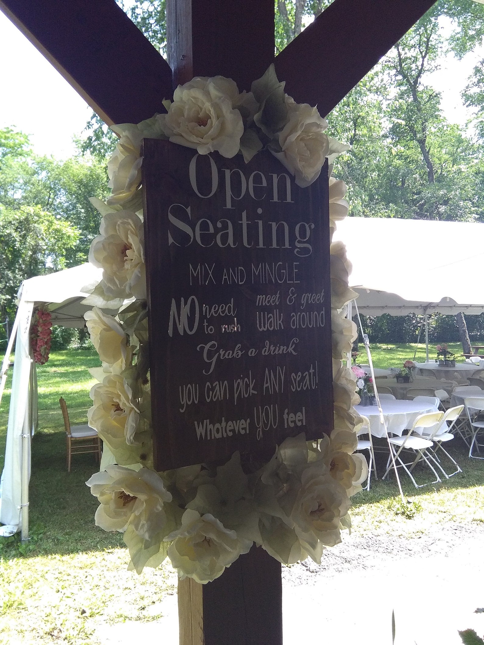 Open Seating Wedding Sign, 10"x15", Rustic Wooden Wedding Sign, Seating ...