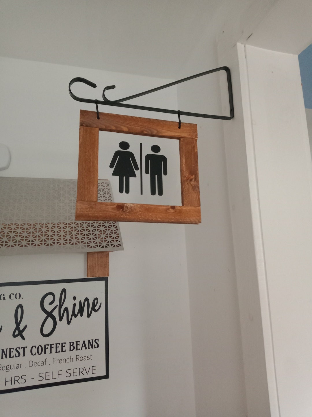 NEW! EVERYTHING INCLUDED! Restroom Symbol Bathroom Sign Rustic Pub Sign ...