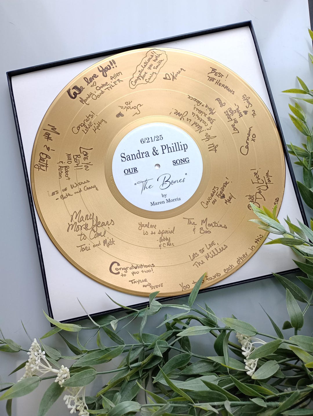 Gold Wedding Guest Book Idea, Custom Record Guest Book Vinyl Record ...