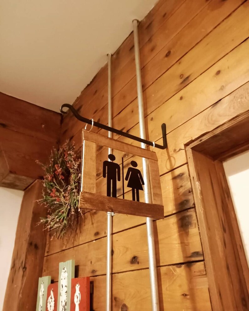 NEW EVERYTHING INCLUDED Restroom Symbol Bathroom Sign Rustic - Etsy