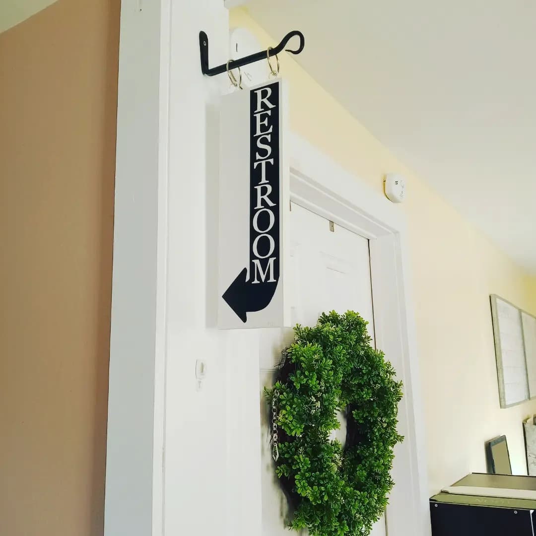 NEW!! Bathroom Street Sign Double Sided Vertical Restroom With Arrow ...