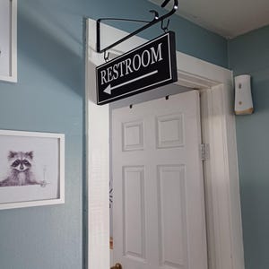 NEW!! Restroom Sign Double Sided Restroom Directional Sign Restroom ...
