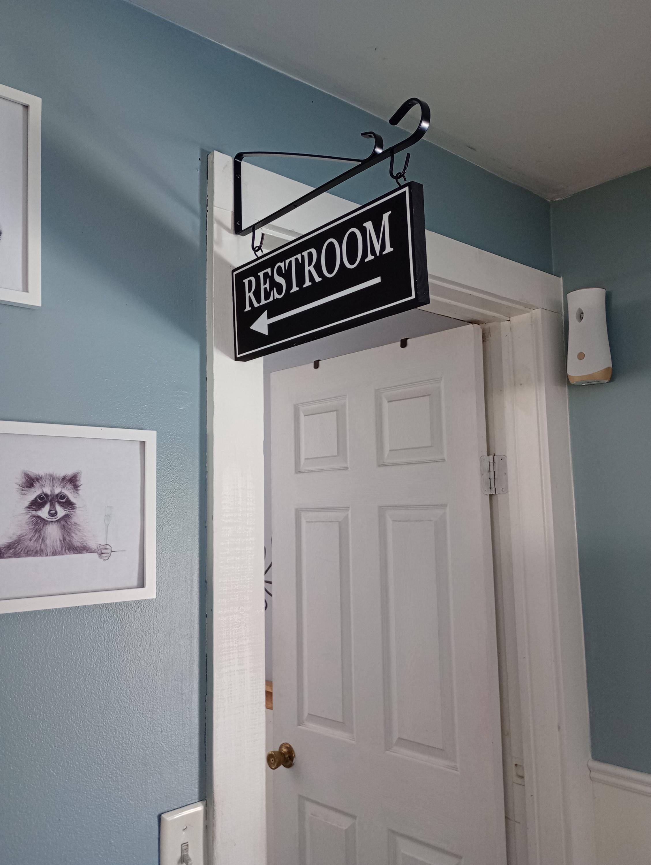 NEW!! Restroom Sign Double Sided Restroom Directional Sign Restroom ...