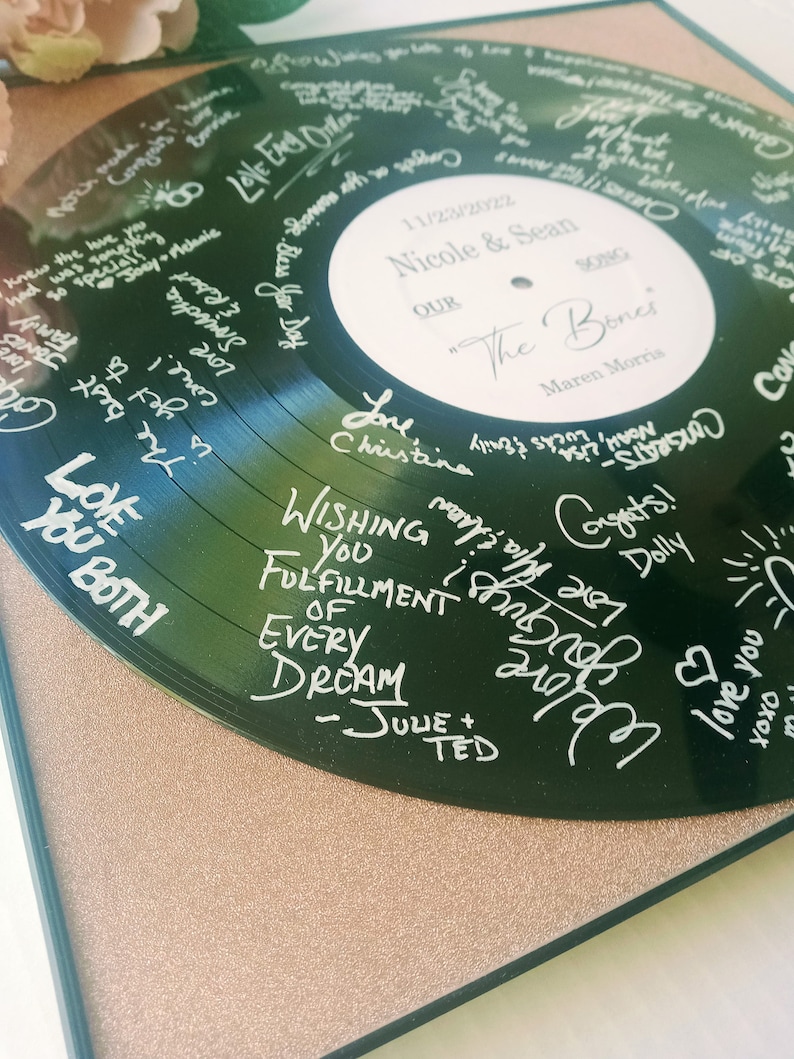 Personalized Record W/display Case Wedding Guestbook First - Etsy
