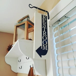 NEW!! Bathroom Street Sign Double Sided Vertical Restroom With Arrow ...