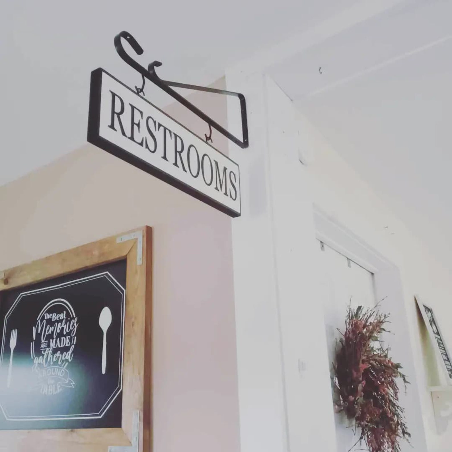 Restrooms Double Sided Bathroom Street Sign Restroom Sign Bathroom Sign ...