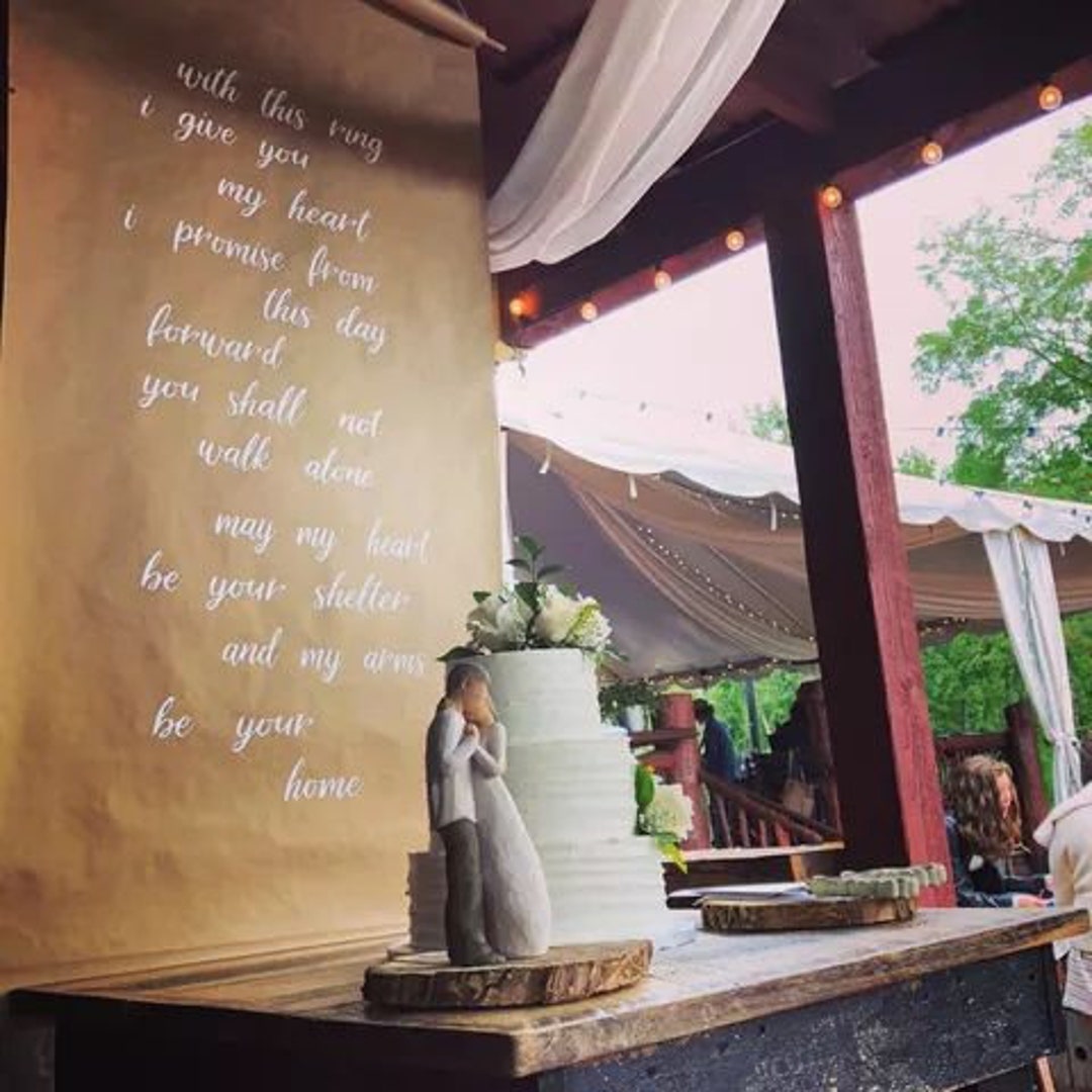 Custom Wedding Scroll, Birthday Banner, Tablescape Banner Wedding Vow ...
