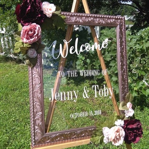 Customized Wedding Welcome Sign, 16 X 20, Wedding Frame Sign, Welcome ...