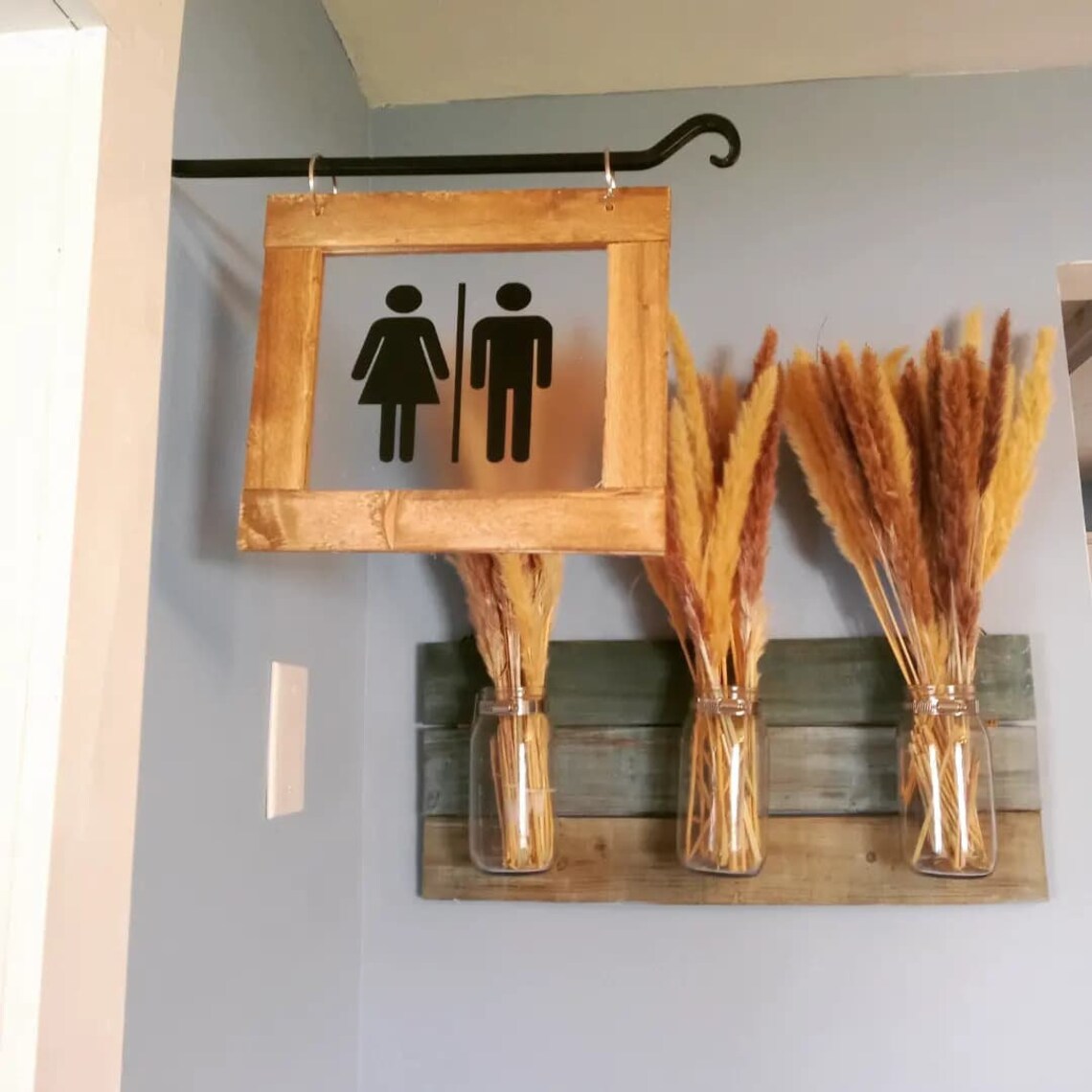 NEW EVERYTHING INCLUDED Restroom Symbol Bathroom Sign Rustic - Etsy