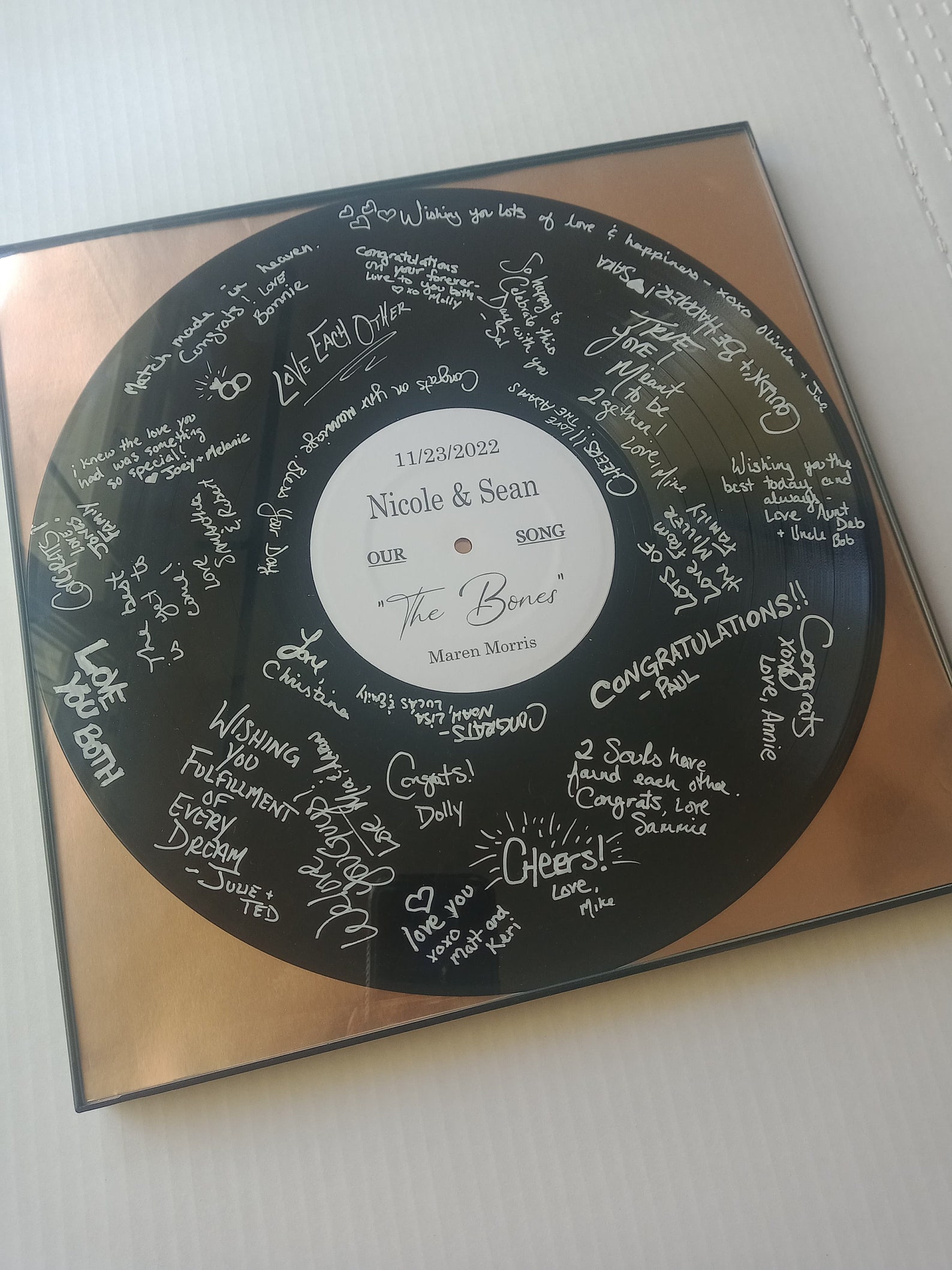 Personalized Record W/display Case Wedding Guestbook First - Etsy