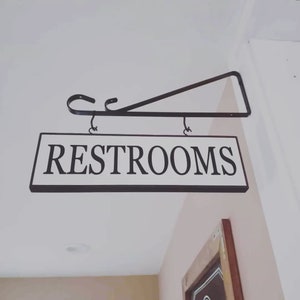 Restrooms Double Sided Bathroom Street Sign Restroom Sign Bathroom Sign ...