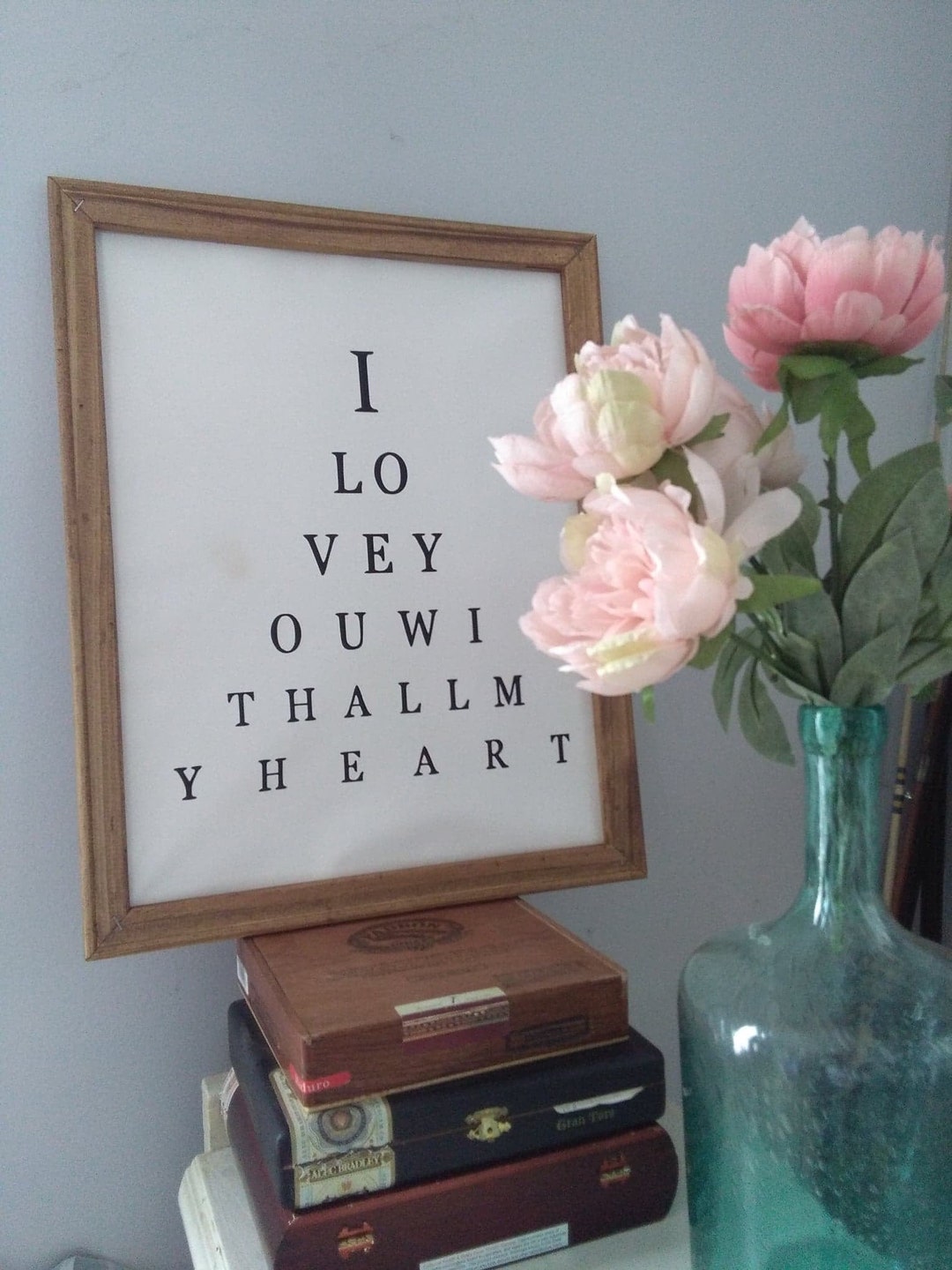 Custom Sign, I Love You With All My Heart Sign, Chart Sign, Eye Chart ...