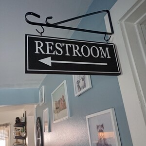 NEW!! Restroom Sign Double Sided Restroom Directional Sign Restroom ...