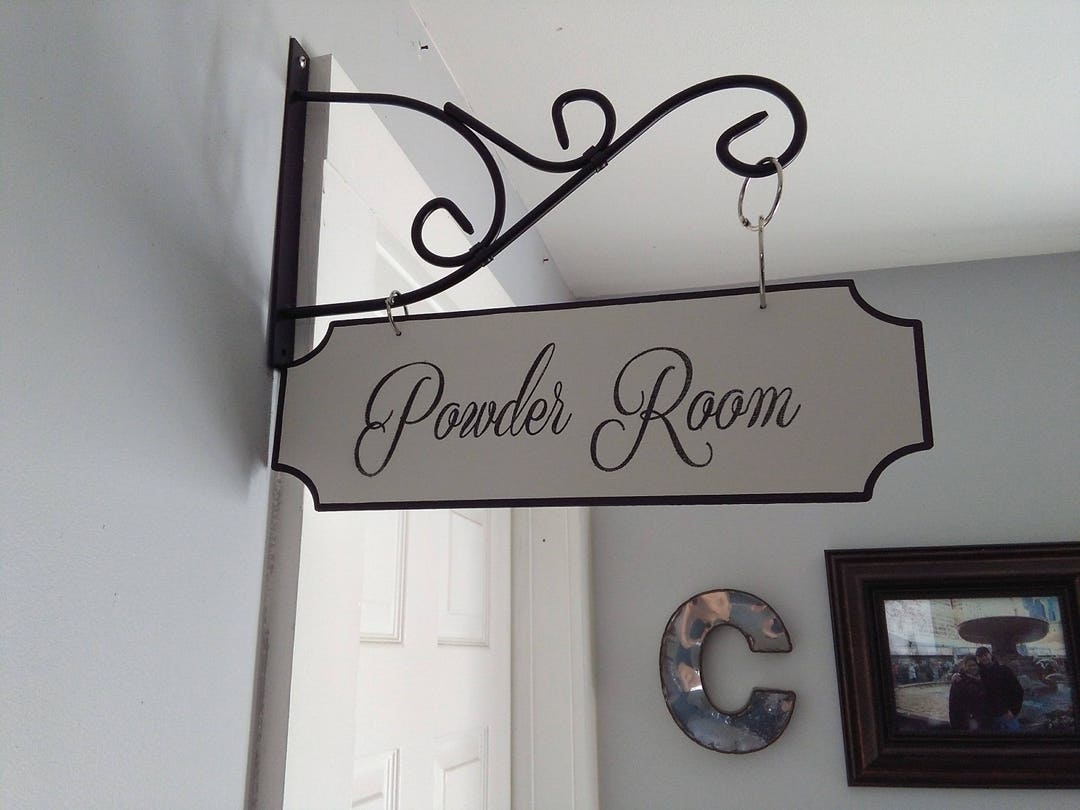 Powder Room Sign Double Sided Personalized Street Signs Vintage ...