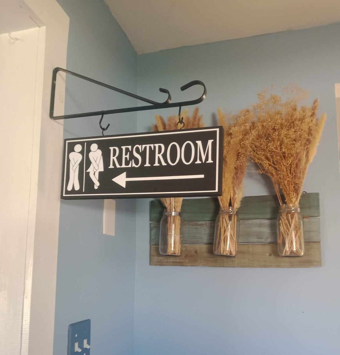 NEW!! Restroom Sign Potty Dance Sign Restroom Symbols Bathroom Sign ...