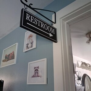 NEW!! Restroom Sign Double Sided Restroom Directional Sign Restroom ...