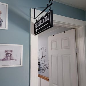NEW!! Restroom Sign Double Sided Restroom Directional Sign Restroom ...