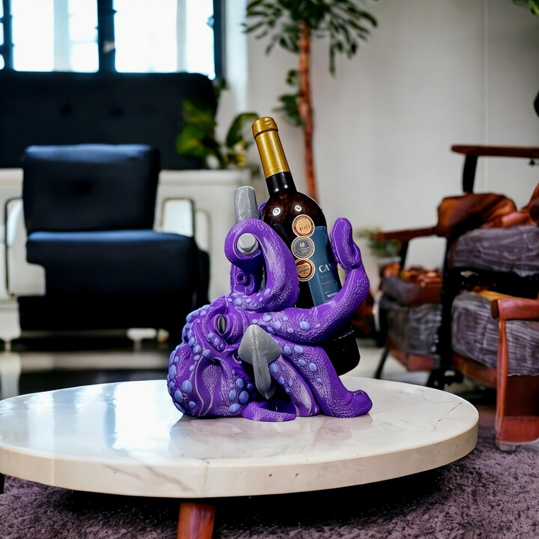 Wine Holder Display - 3D Printed Octopus Wine Rack, Unique Home Decor ...